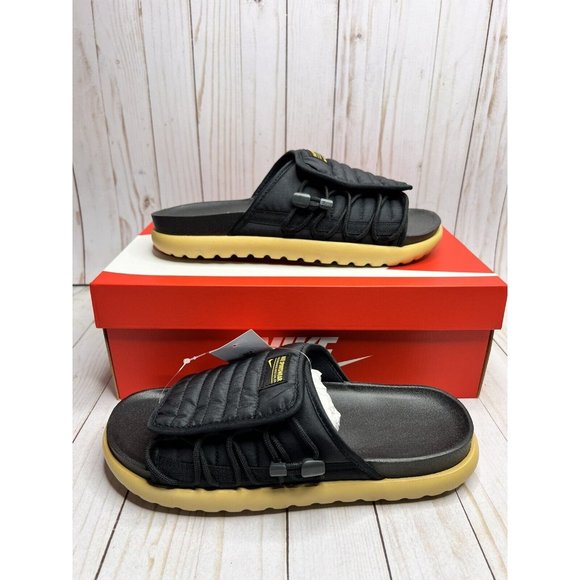 Nike | Shoes | Nike Asuna 2 Slide Black Sanded Gold Mens Size 3 Dj3388 ...